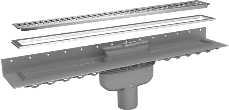 PURUS afløbsrendesæt 800mm RIBØ75 mm lodret